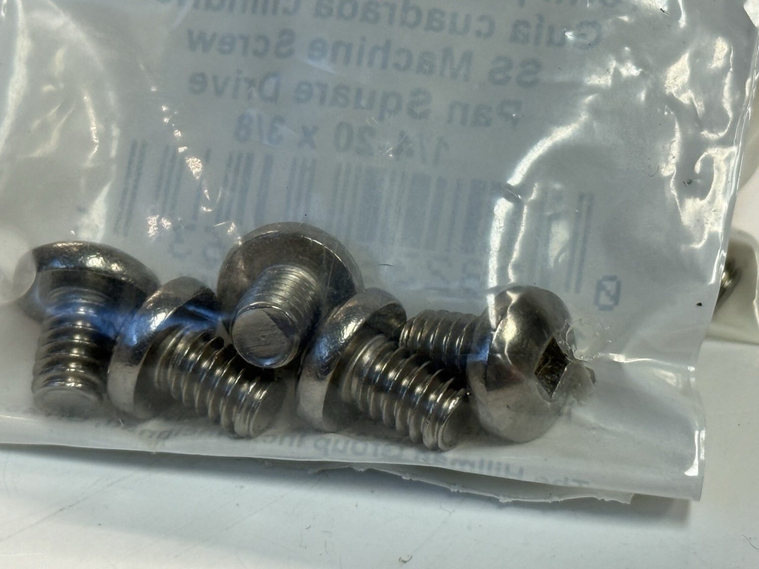 1/4-20 x 3/8-inch Round Head Square Drive Machine Screws - 15 pcs