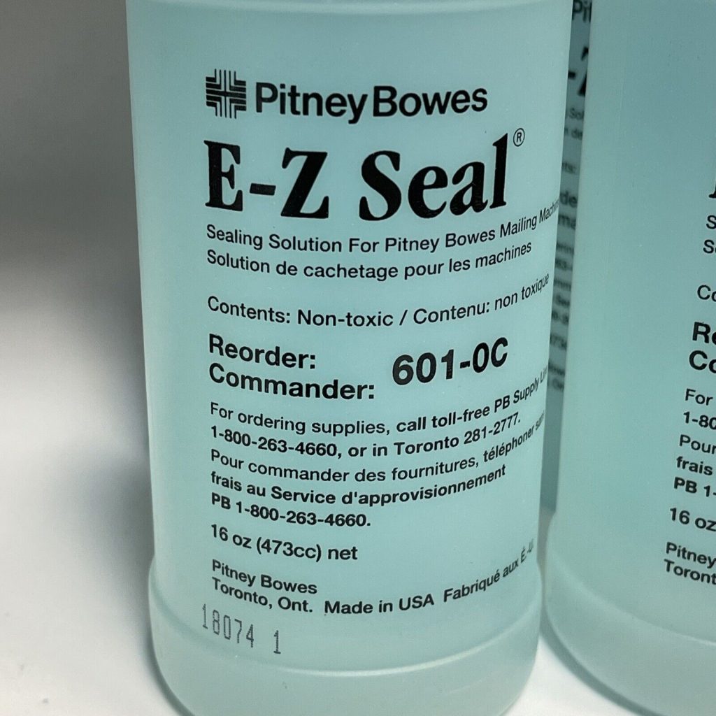 Pitney Bowes E-Z Seal Solution 16 fl oz. 601-0C MADE IN USA (Pack Of 4)