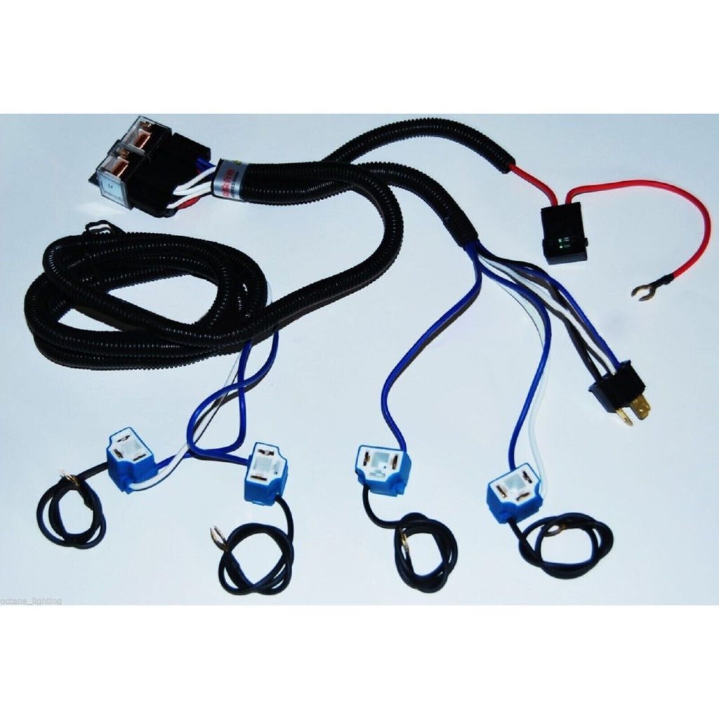 Ceramic Headlight 4 Headlamp Light Bulb Socket Plug Wiring Harness H4-4-RH