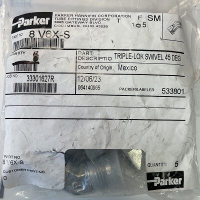 Parker 8 V6X-S Triple-Lok® 45° Flare JIC Tube 33301627R (4/Pack)