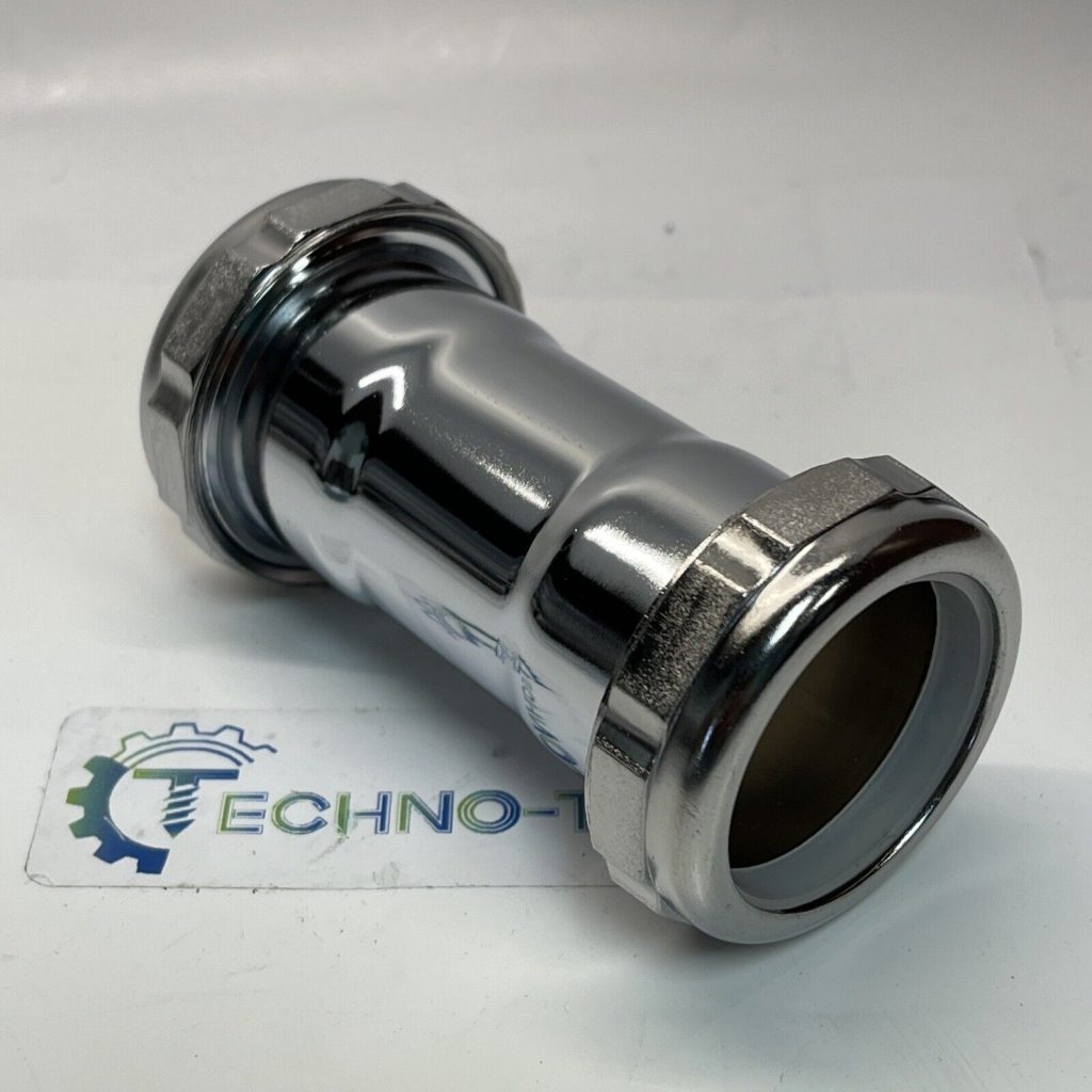 1-1/2" Double Slip Coupling, Chrome Plated