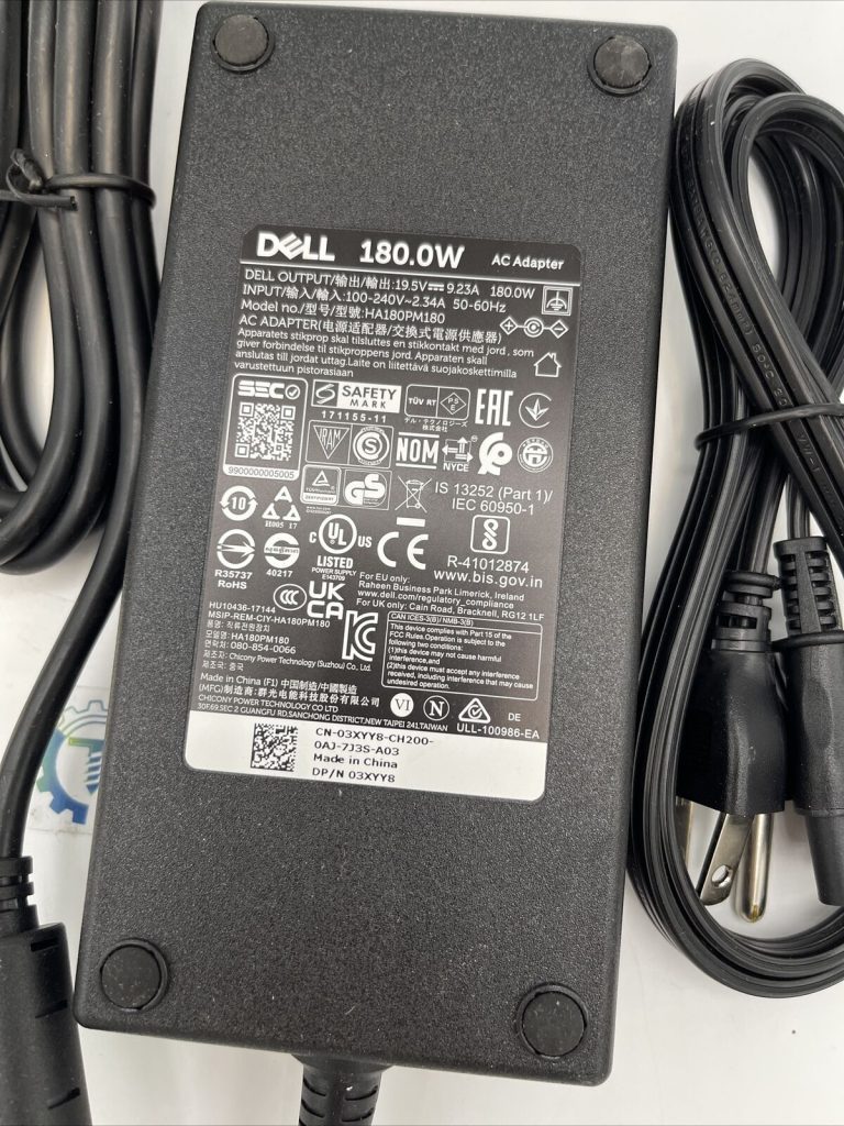 Dell HA180PM180 - 180W 19.5V 9.23A 5.0mm Tip AC Adapter For Precision ...