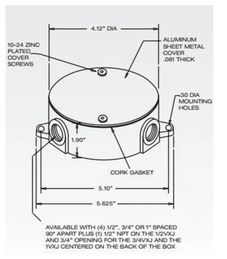 1/2VXJ 1/2 ROUND BOX RAB DESIGN Aluminum