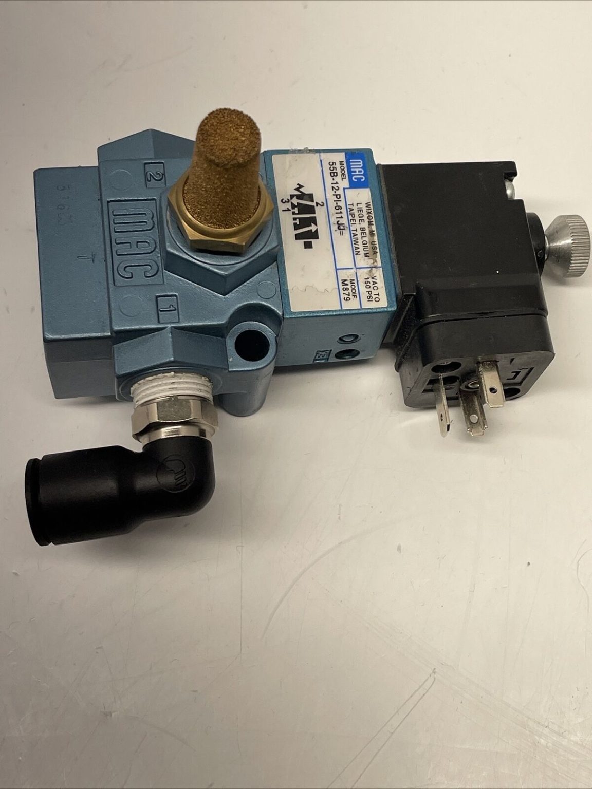 Mac Valves PID-611JJ= VAC TO 150 PSI SOLENOID VALVE 55B-12-PI-614JA
