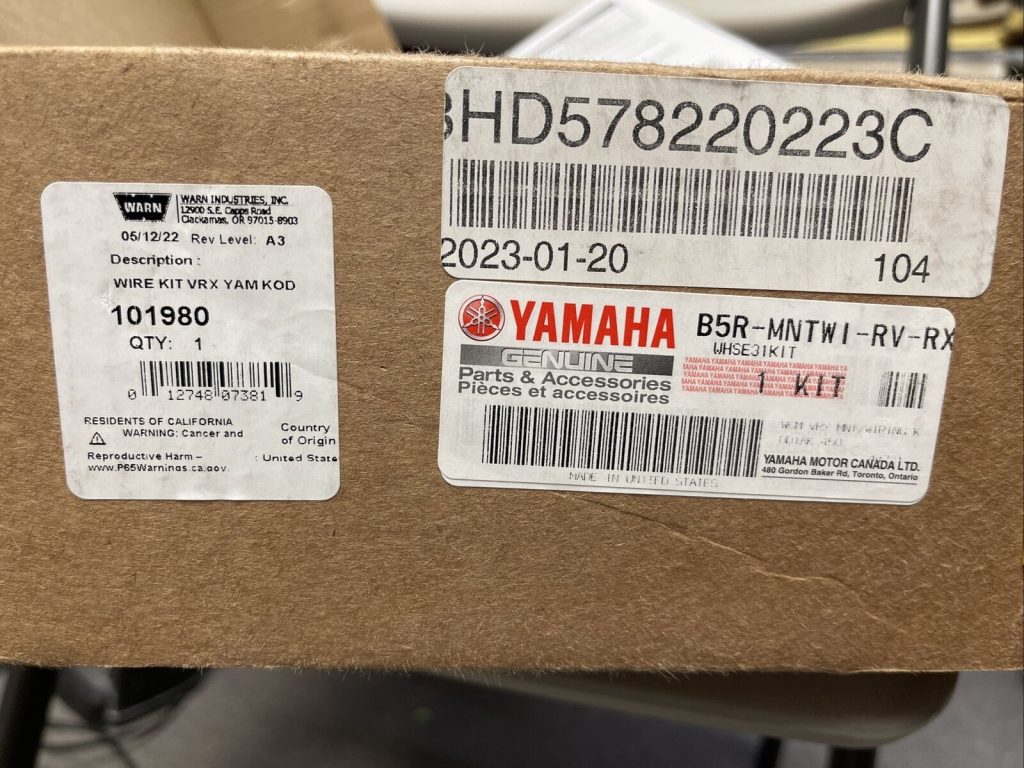 Yamaha WARN® VRX Winch Mount Kit B5R-MNTWI-RV-RX