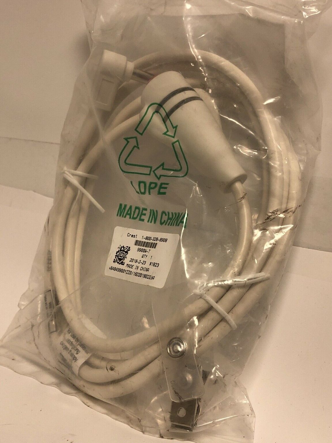 DURACALL Call Cord, 9900W-7 1/4" Phone Plug, White, 7 ft. L by Crest ...